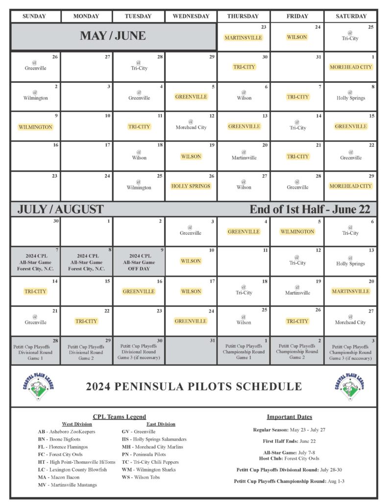 Printable Schedule